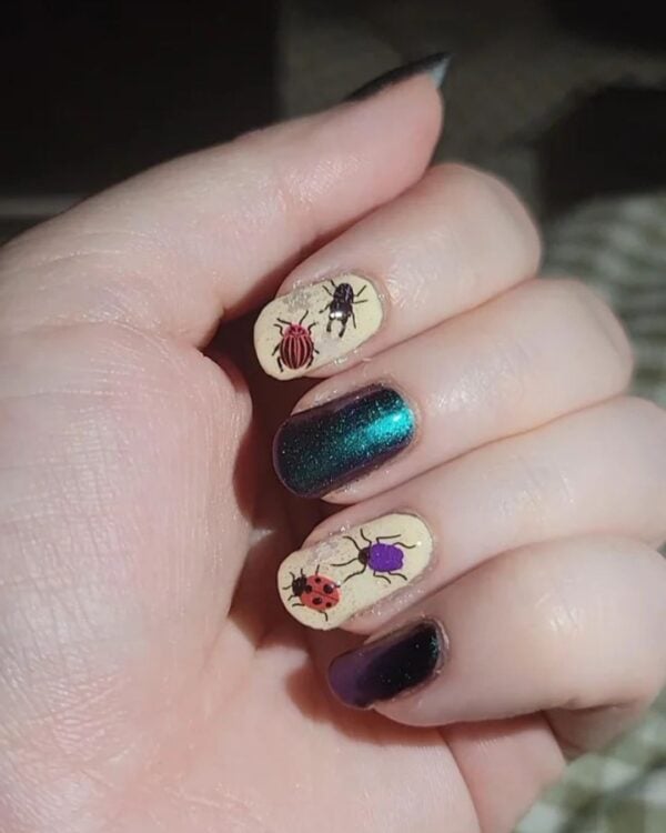 From Simple Dots to 3D Bugs: Ladybug Nail Art That Pops lady bug nails